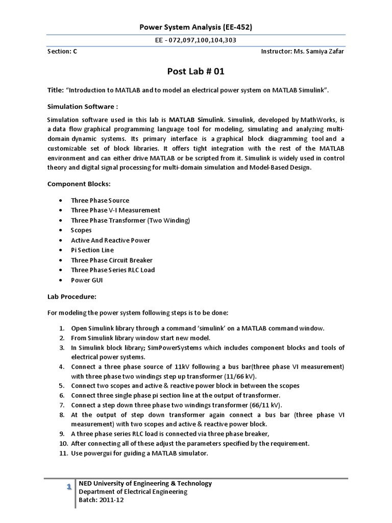 Electrical Power System Model On MATLAB Simulink | PDF | Matlab ...