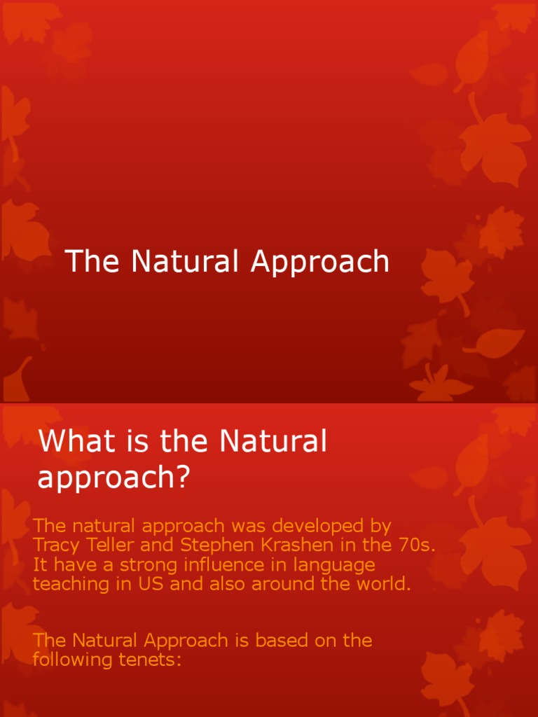 The Natural Approach in Language Teaching | PDF | Self-Improvement ...