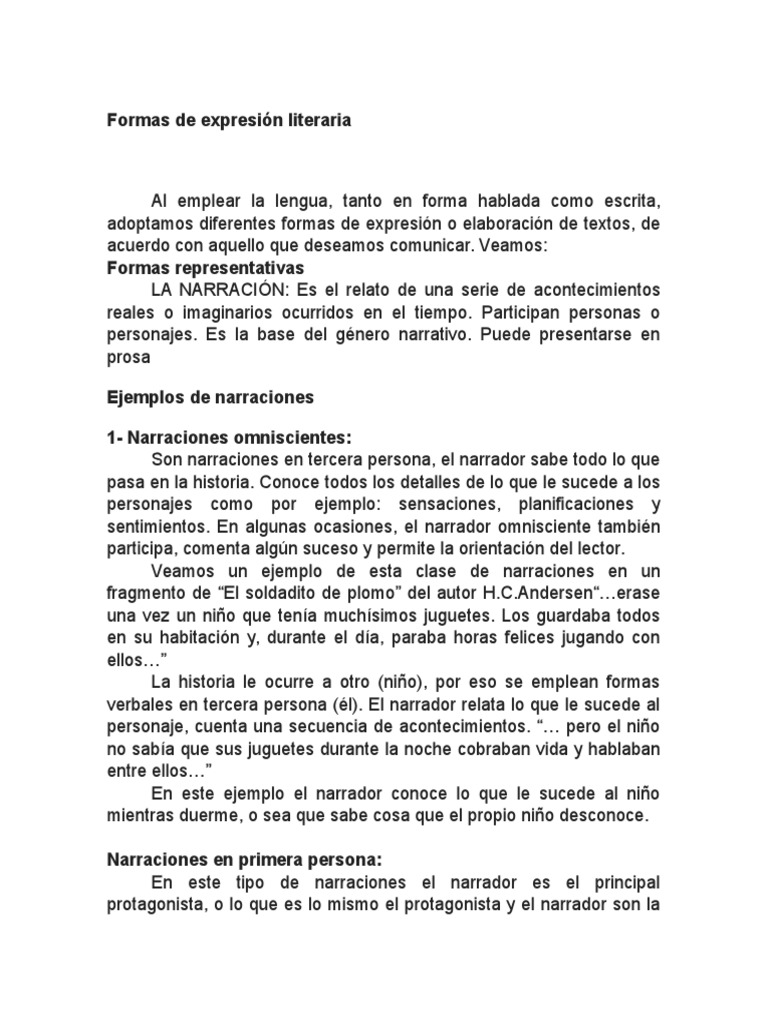 Formas de Expresión Literaria | PDF