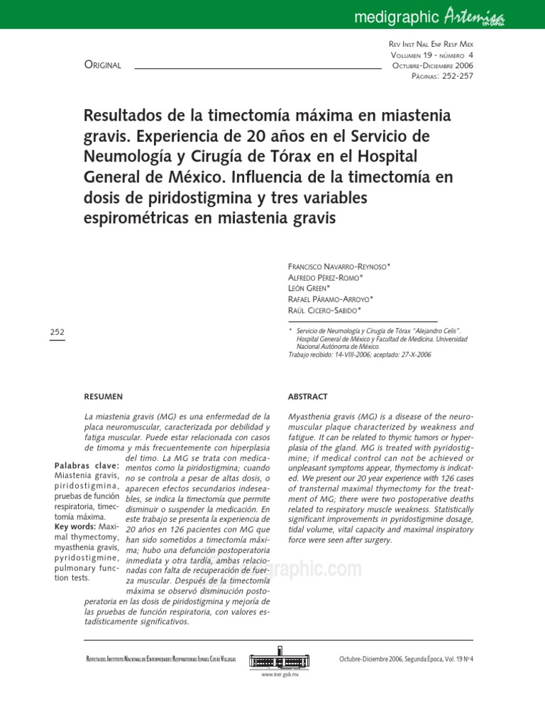 Timectomia Mexico | PDF | Medicina CLINICA | Medicina
