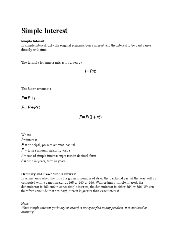 Simple Interest: I PRT | PDF | Compound Interest | Fraction (Mathematics)