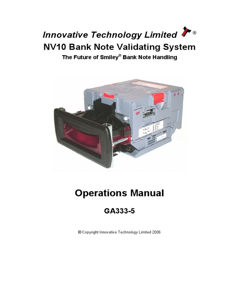 NV10 Bank Note Validating System: Innovative Technology Limited | PDF ...