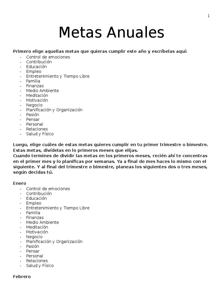 Metas Anuales | Meditación | Planificación