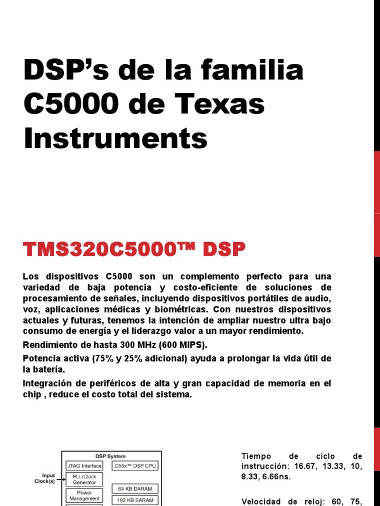 DSPs C5000 | PDF | Memoria de acceso aleatorio | Procesador de señal ...