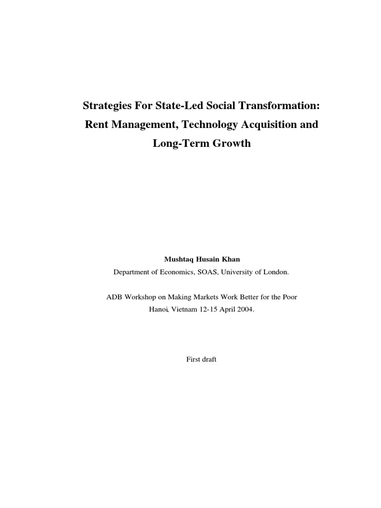 Strategies For State-Led Transformation | PDF | Subsidy | Capitalism