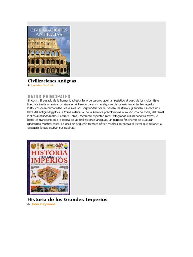 Civilizaciones Antiguas: Legados Históricos | PDF | Clásicos