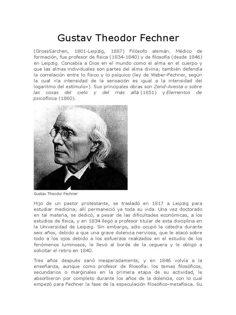 Gustav Theodor Fechner | PDF | Alma | Sicología