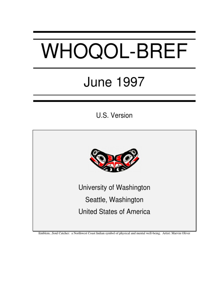 WHOQOL-BREF With Scoring Instructions - Updated 01-10-14 | PDF | Spss ...