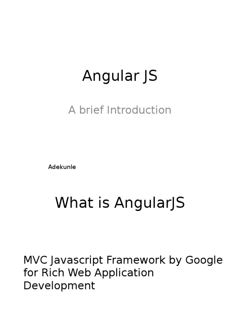 Angular Js A Brief Introduction Pdf Angular Js Hypertext