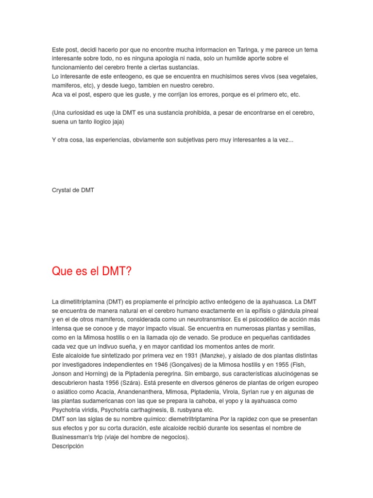 Que Es El DMT? | PDF | Science | Fisiología