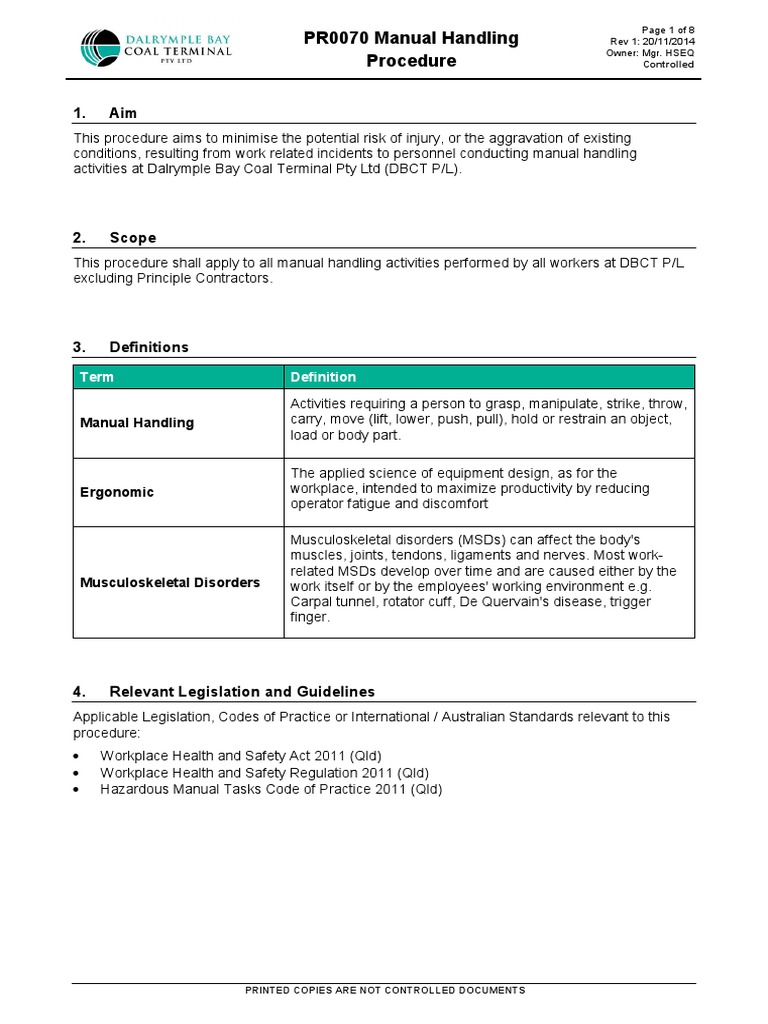 Manual Handling PDF | PDF | Risk Management