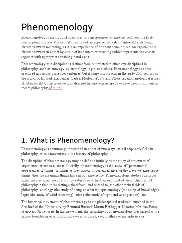 Phenomenology | Phenomenology (Philosophy) | Propositional Attitudes ...