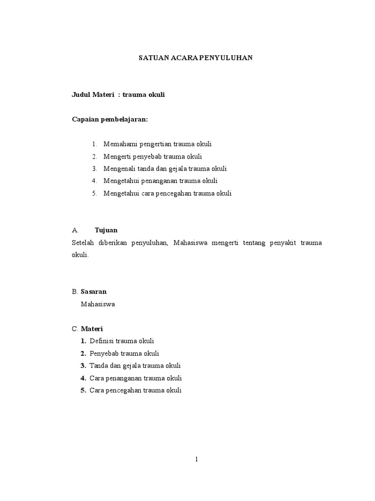 Sap Trauma Okuli | PDF