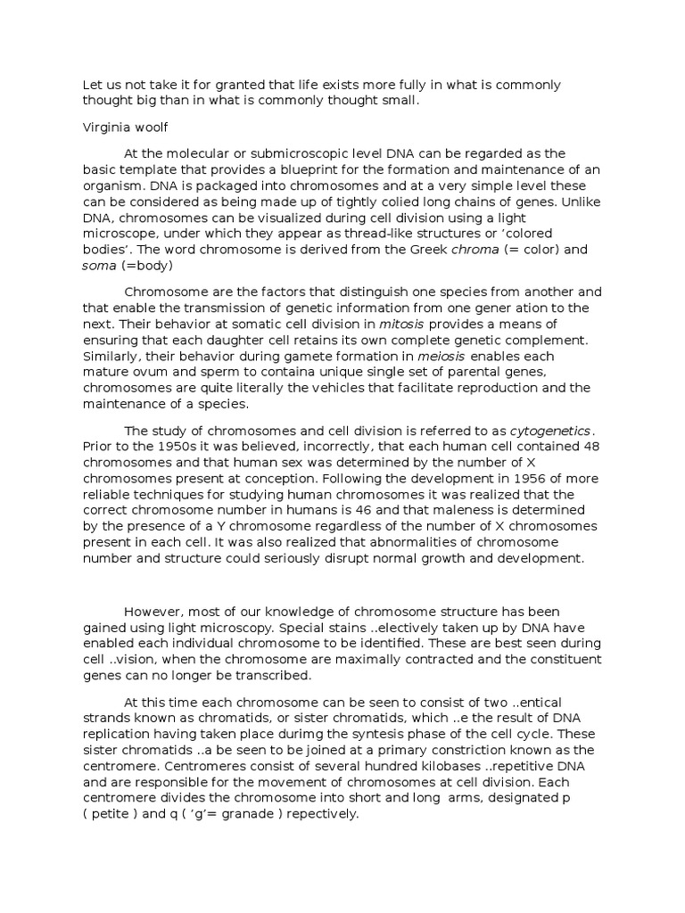 Soma ( Body) | PDF | Chromosome | Cytogenetics