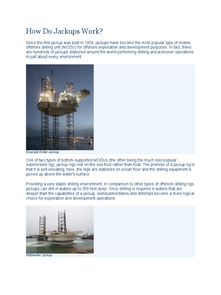 How Do Jackups Work | PDF | Offshore Drilling | Drilling Rig