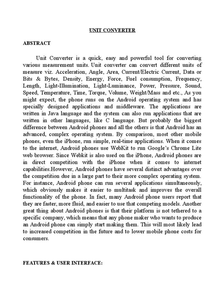 Unit Converter | PDF | Eclipse (Software) | Android (Operating System)