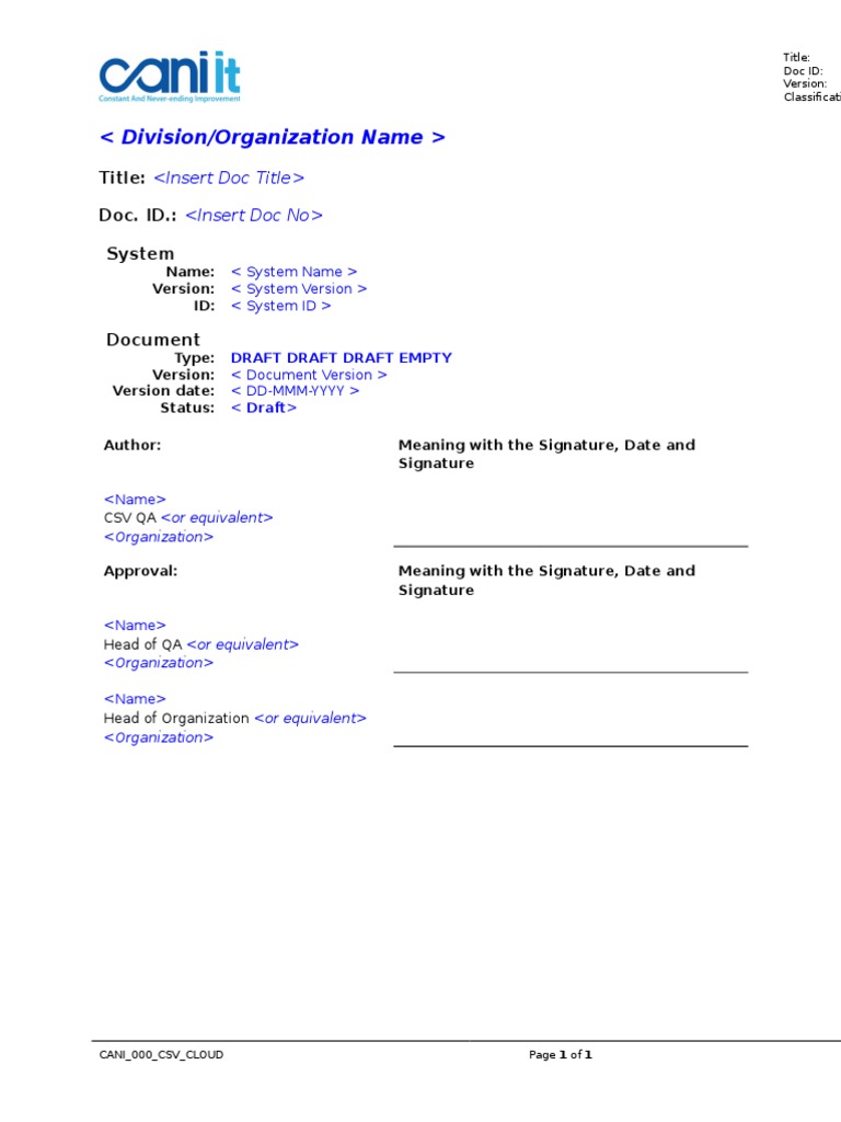 DRAFT - Empty Document Template | PDF