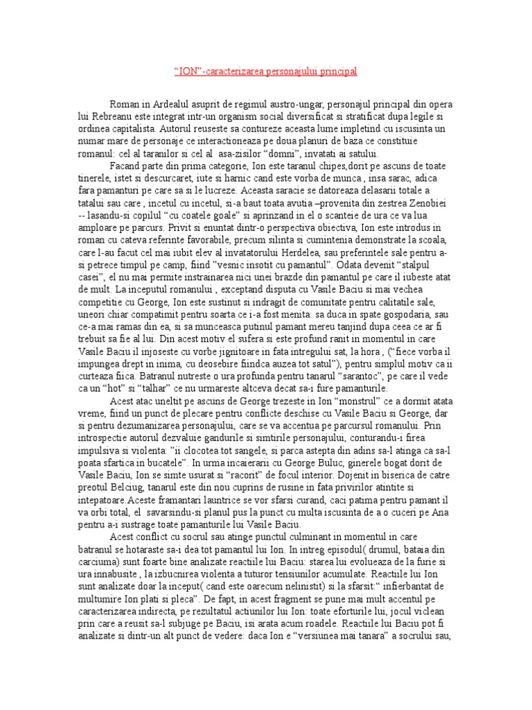 Caracterizare ION | PDF