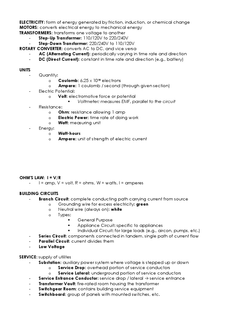 Electrical Exam Study Guide | PDF | Electrical Wiring | Switch