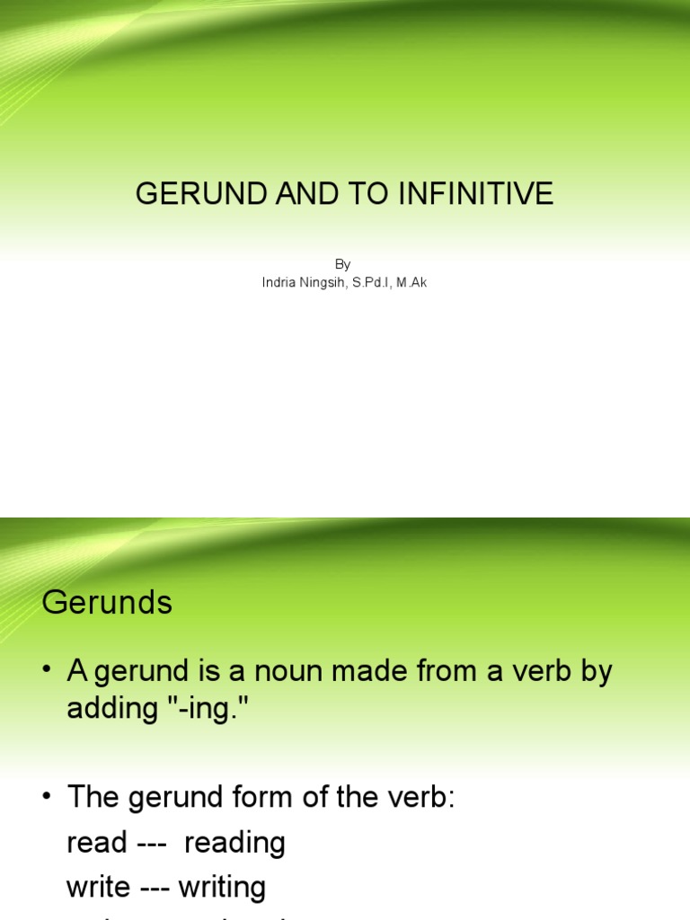 Gerund Vs Infinitive - PPT.PPT 2 | PDF | Verb | Noun
