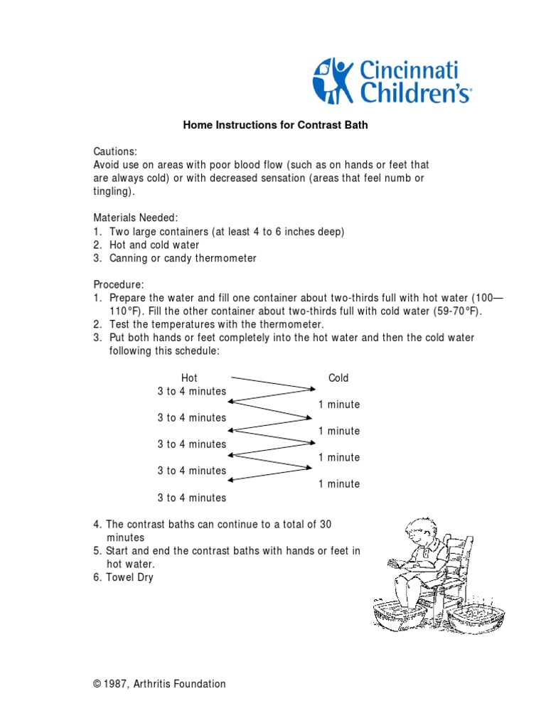 Home Instructions For Contrast Bath | PDF