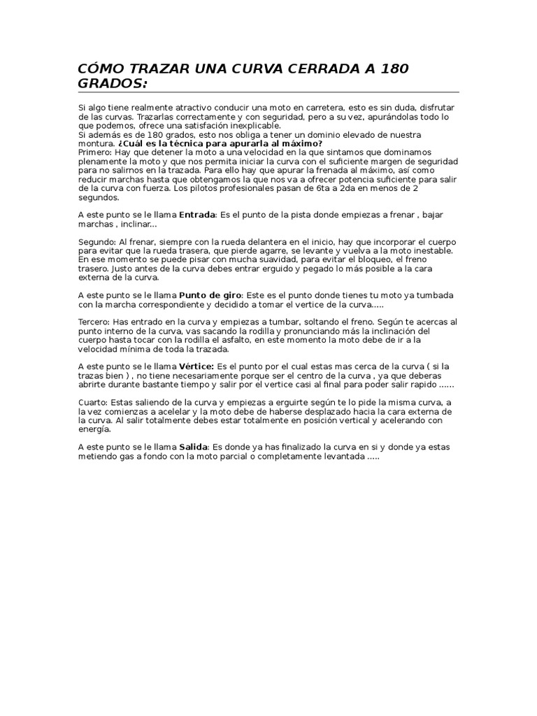 Cómo Trazar Una Curva Cerrada A 180 Grados | PDF