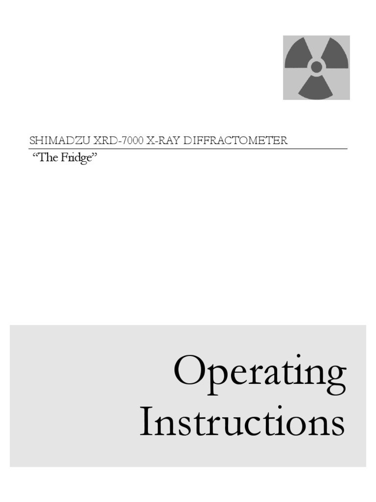 Shimadzu XRD Operating Instructions | PDF | X Ray Crystallography | Crystal