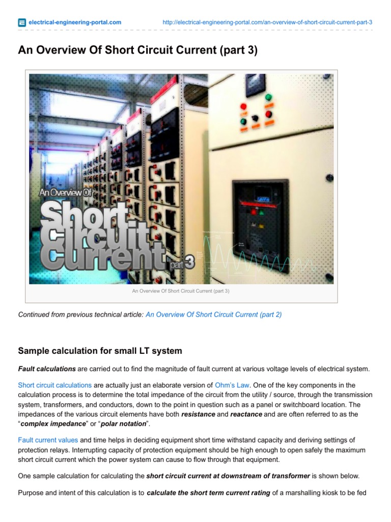 Short Circuit Current Calculation Guide | PDF | Electrical Impedance ...