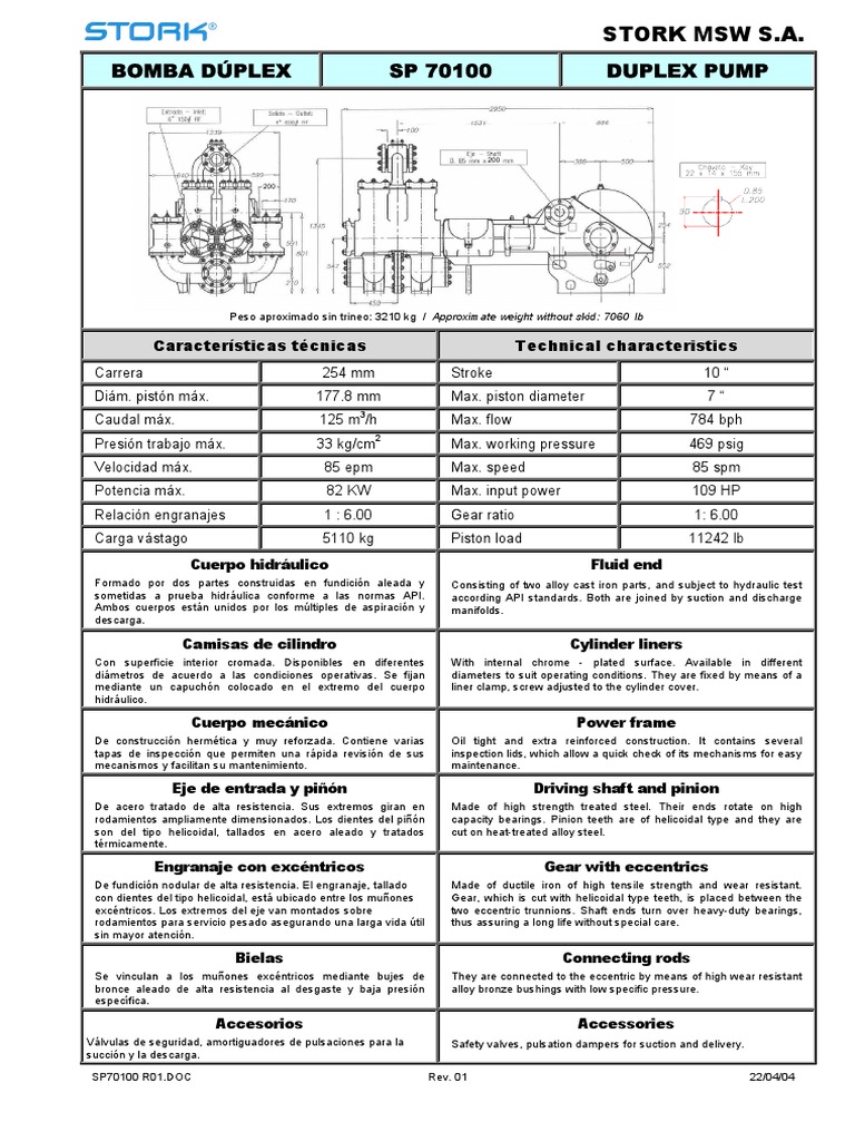 Duplex Pump Technical Specifications and Performance Data | PDF ...