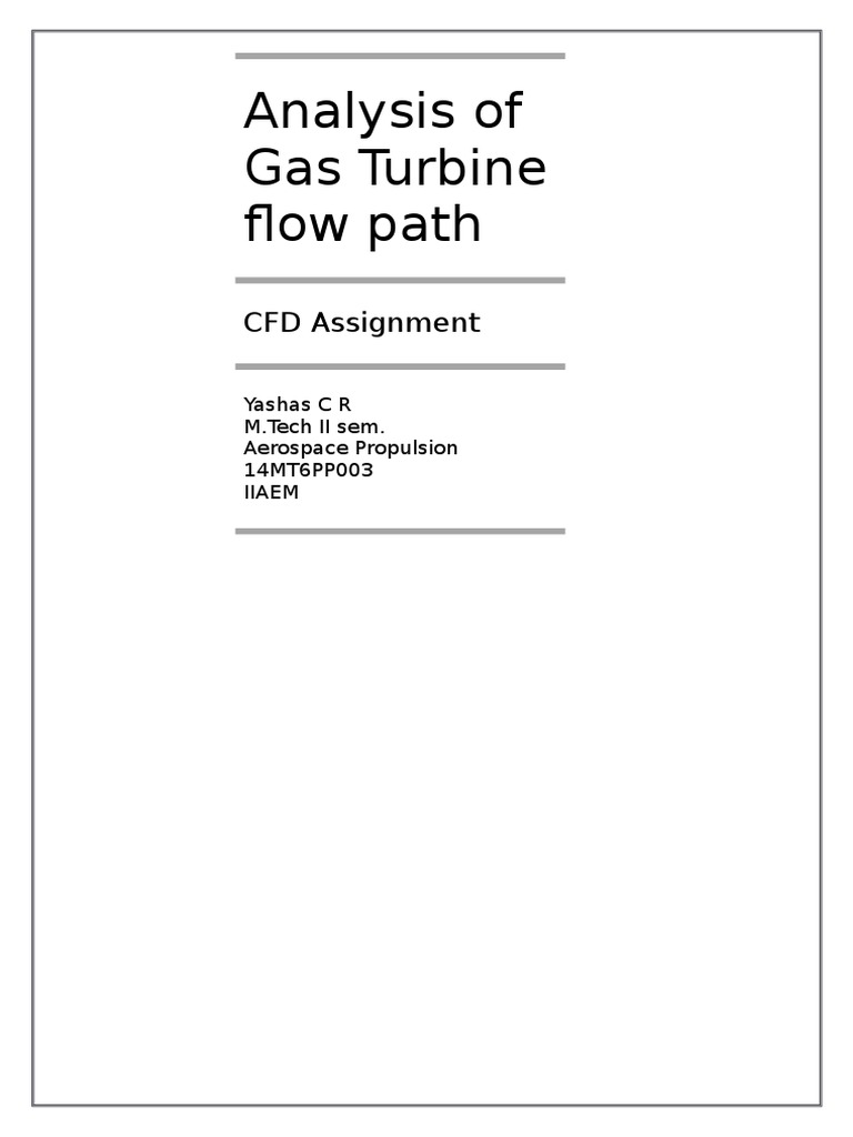 Analysis of Gas Flow Path in A Gas Turbine | PDF | Nonlinear System | Gases
