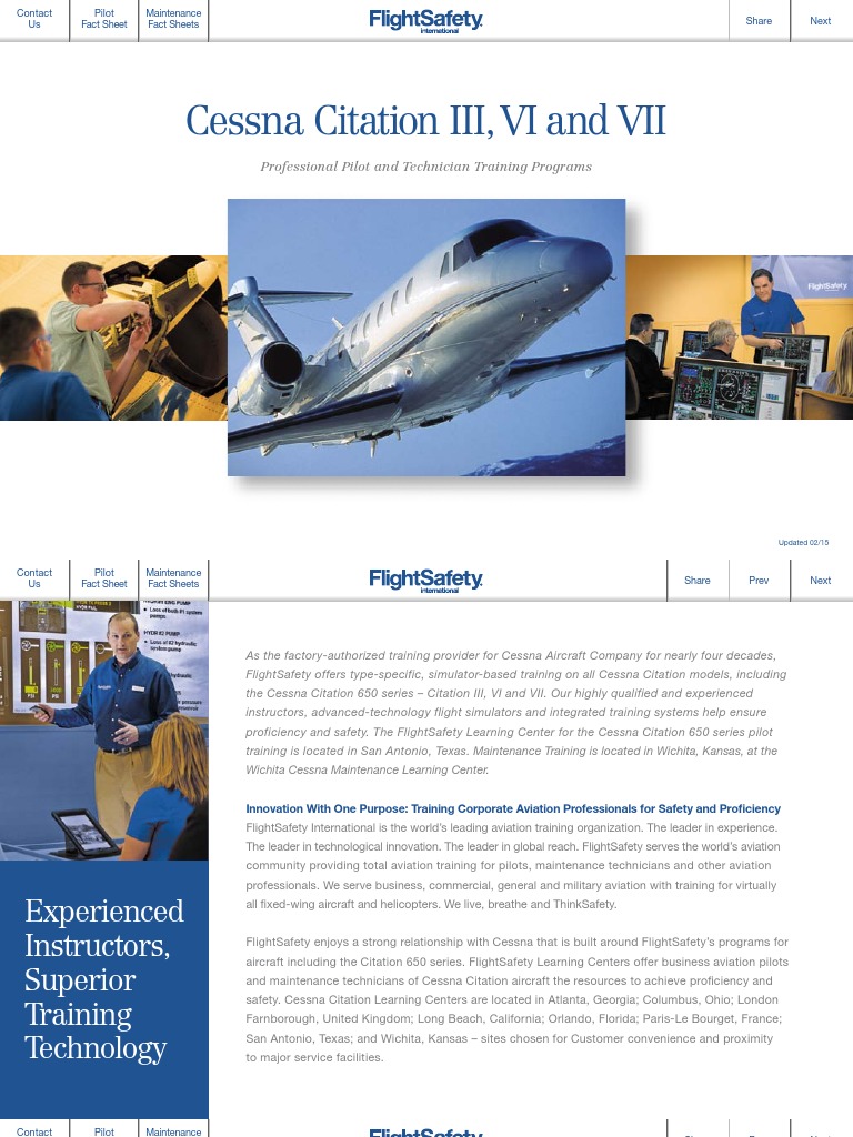 FlightSafety Cessna Citation III VI VII | PDF | Pilot (Aeronautics ...