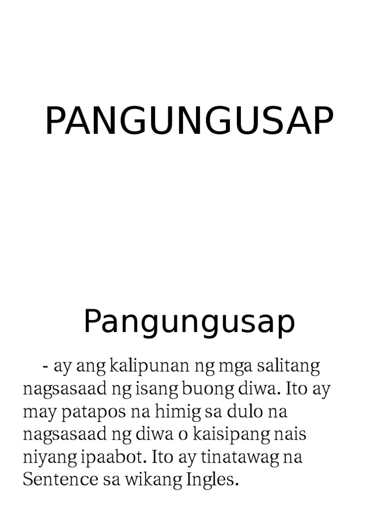 Pangungusap | PDF