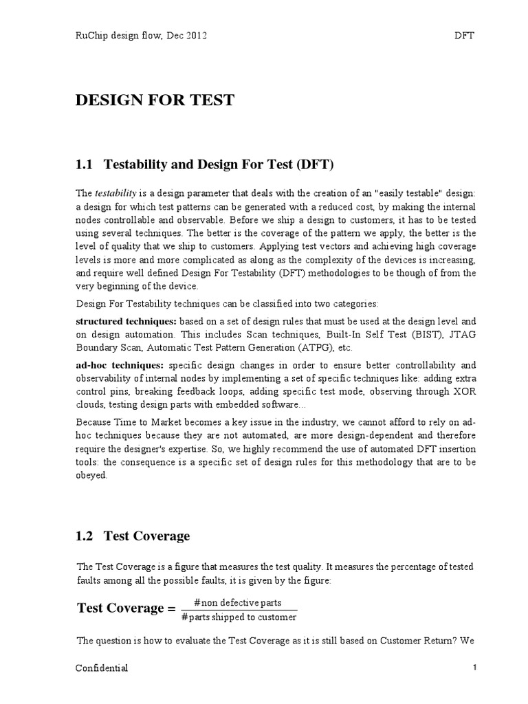 1.1 Testability and Design For Test (DFT) | PDF | Computer Engineering ...