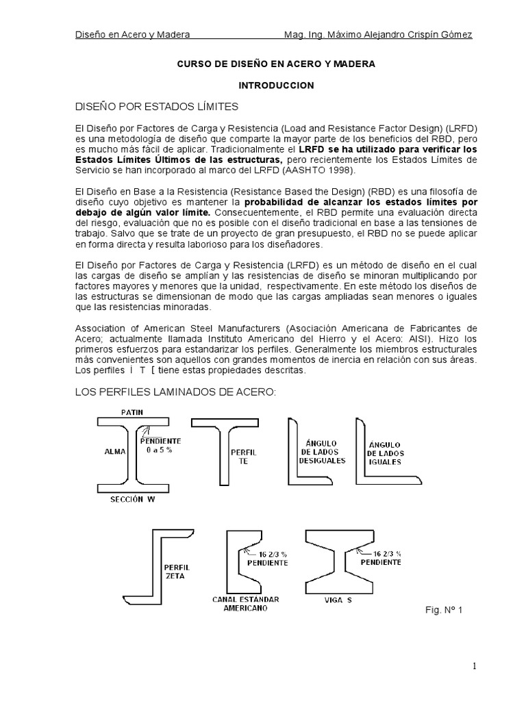 1. CURSO DE DISEÑO EN ACERO Y MADERA III.doc | Acero | Deformación (Ingeniería)