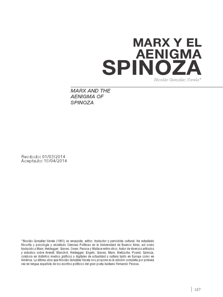 Marx y Spinoza | PDF