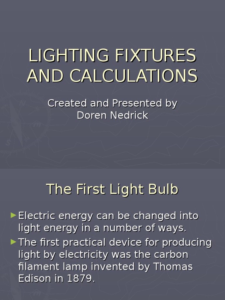 Lighting Fixtures and Calculations | PDF | Incandescent Light Bulb ...
