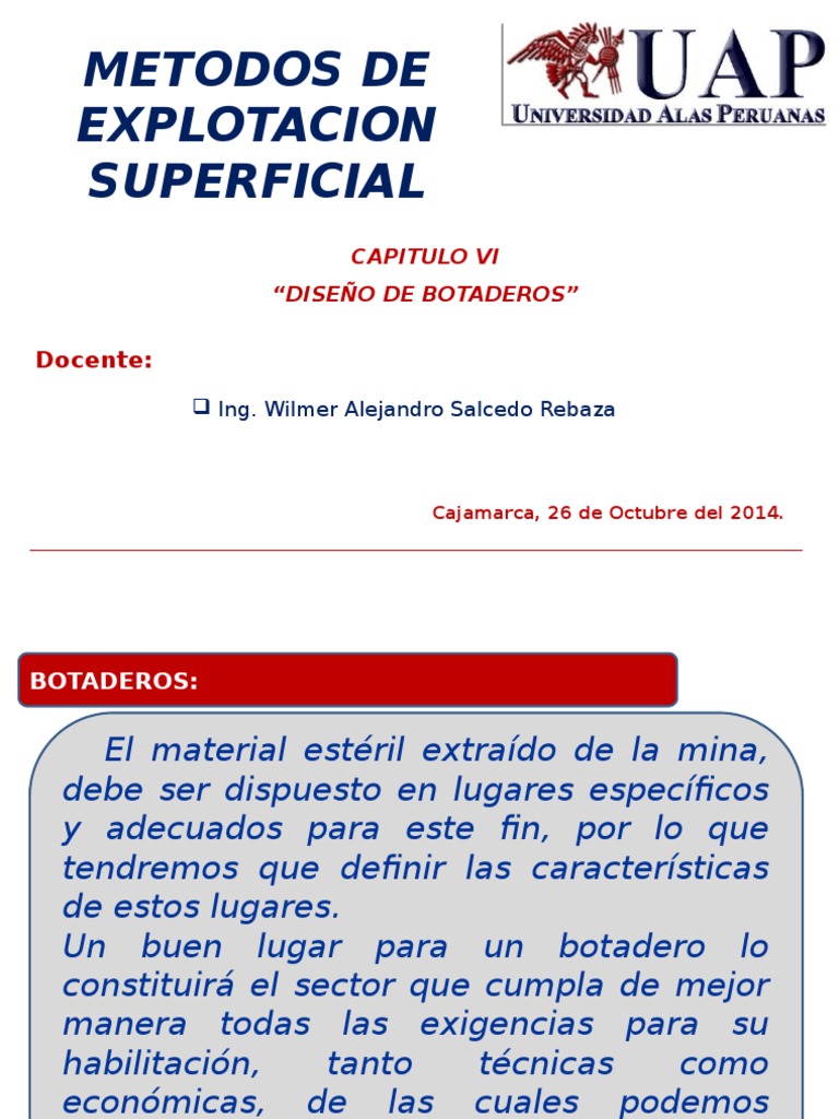 Diseño de Botaderos | PDF | Minería | Densidad