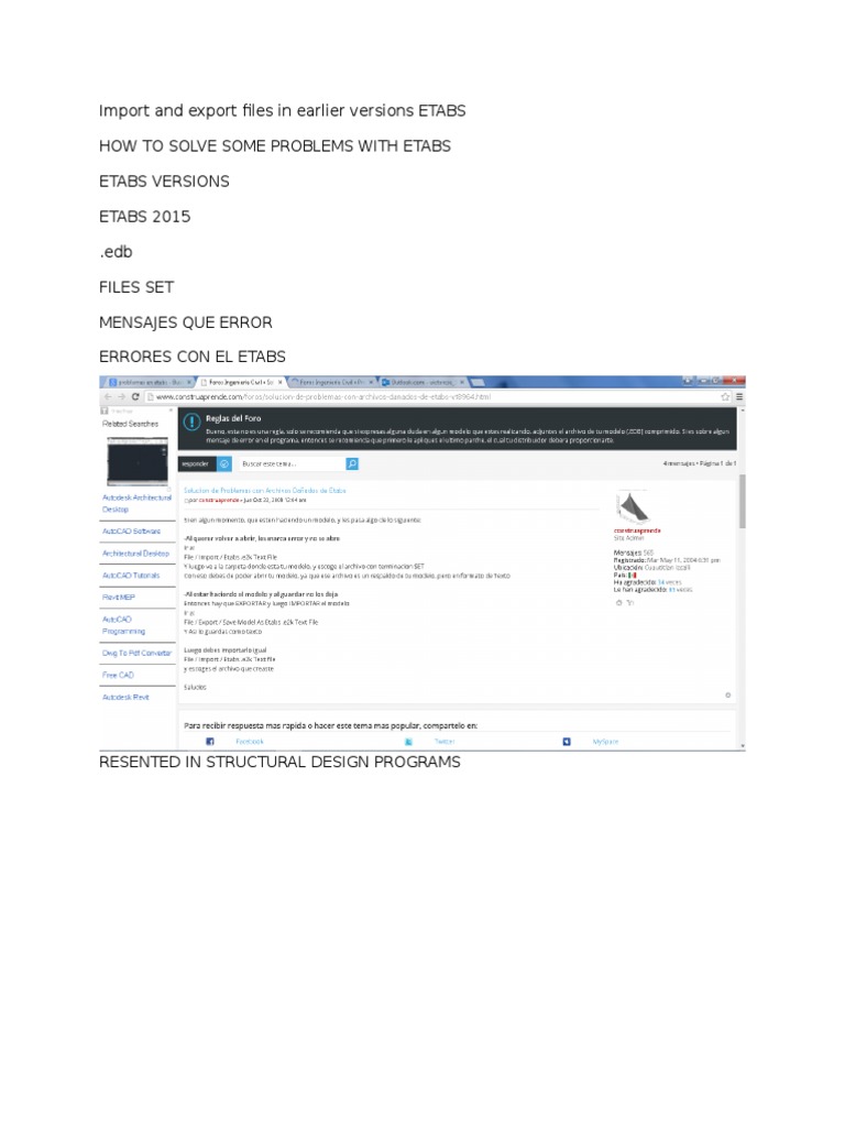 ETABS File Import/Export Guide | PDF | Art | Computers