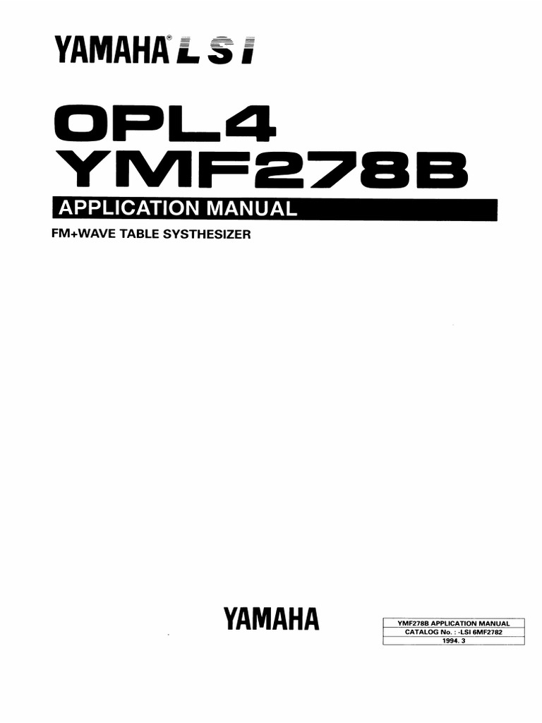 Opl4 Ymf278b Application Manual | PDF