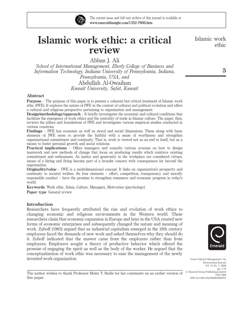 Islamic Work Ethics | PDF | Mecca | Muhammad