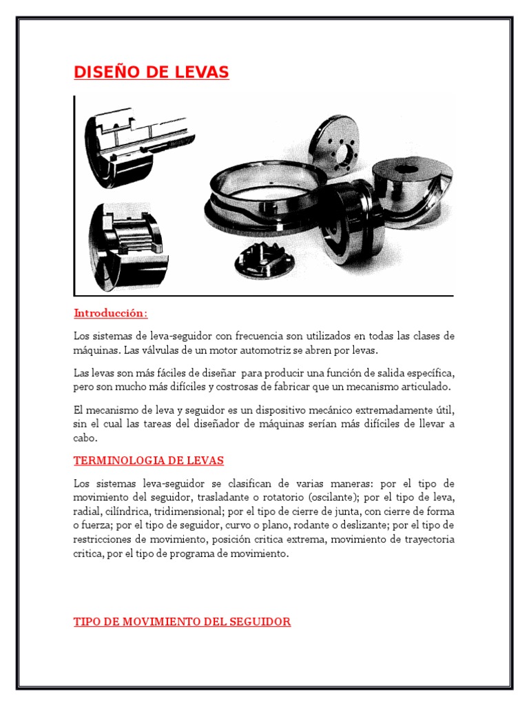 Diseño De Levas Pdf Movimiento Física Función Matemáticas
