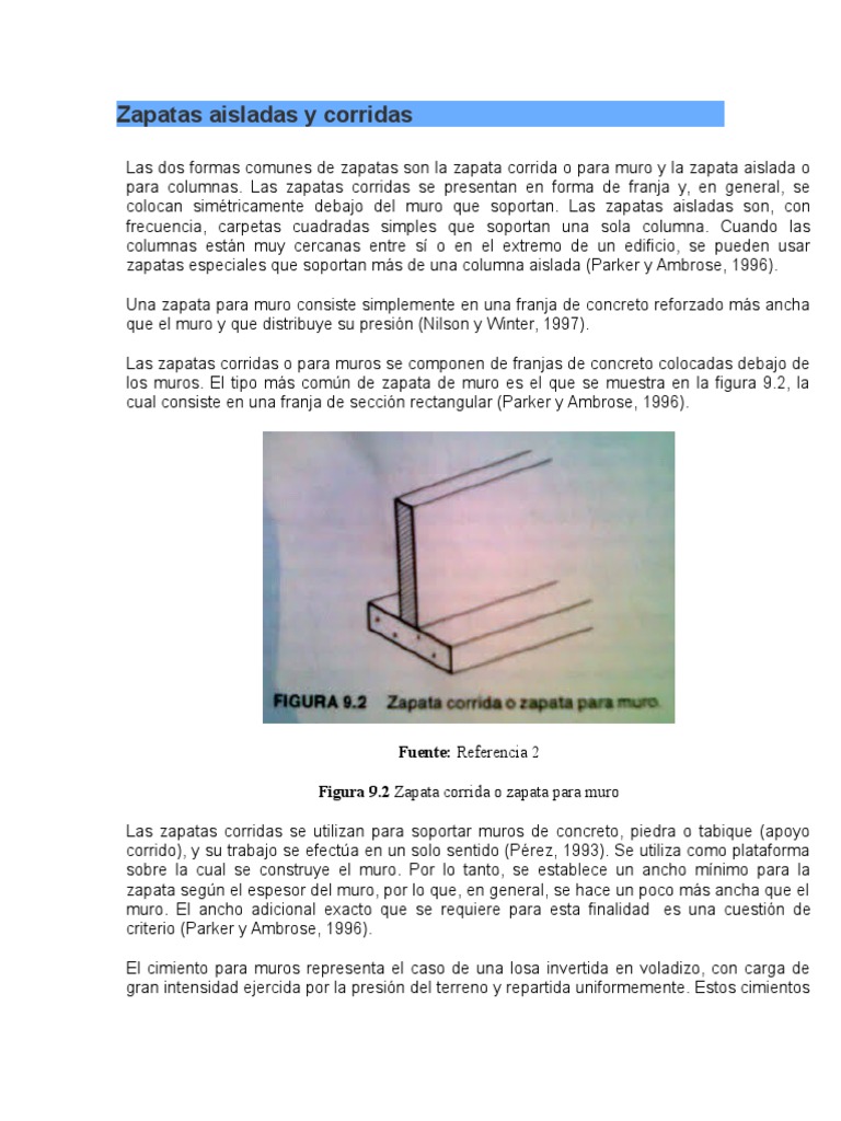 Zapatas Aisladas y Corridas | Fundación (Ingeniería) | Ingeniero civil