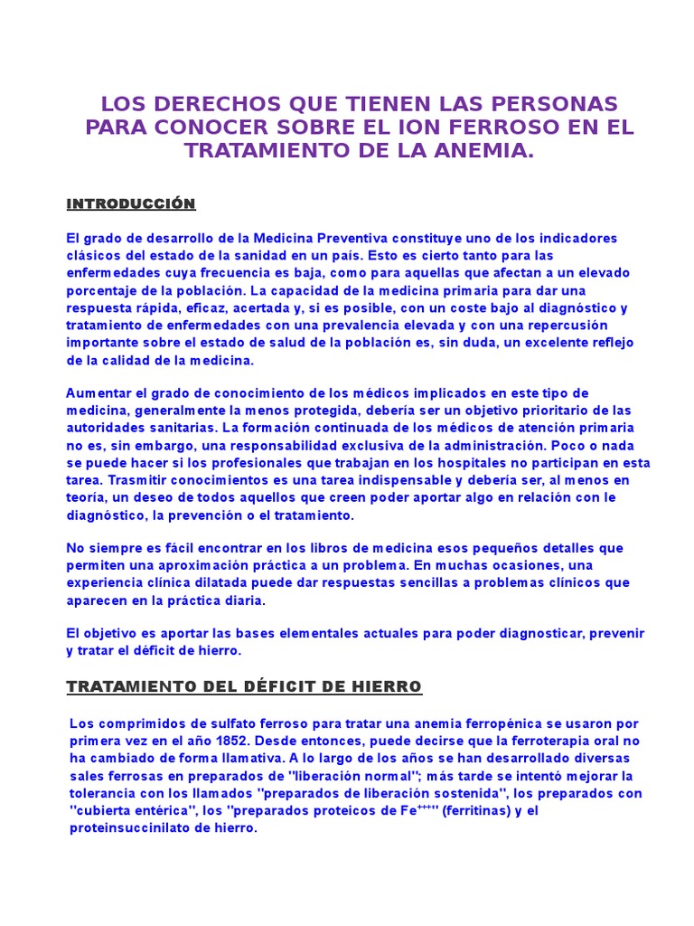 Los Derechos Que Tienen Las Personas para Conocer Sobre El Ion Ferroso ...