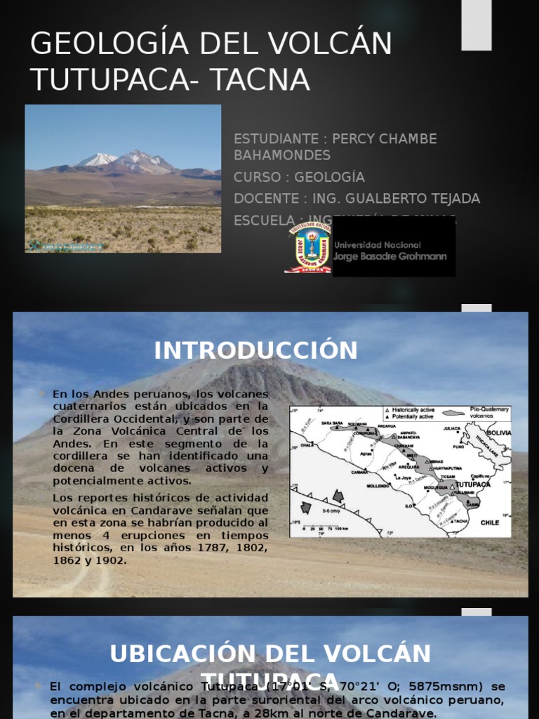 Geología Del Volcán Tutupaca- Tacna | Volcán | Lava