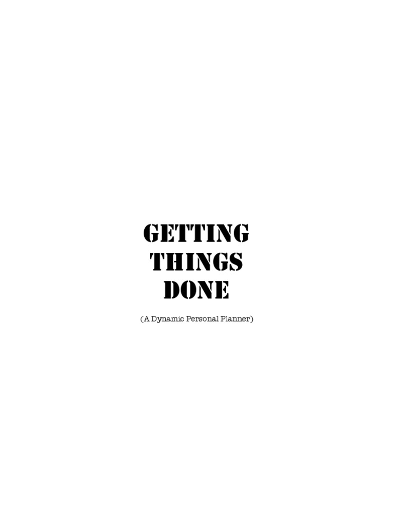 Dynamic GTD Personal Planner Template | PDF