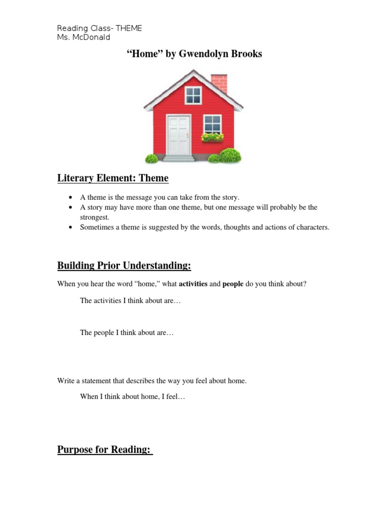 Theme Analysis of "Home" by Brooks | PDF