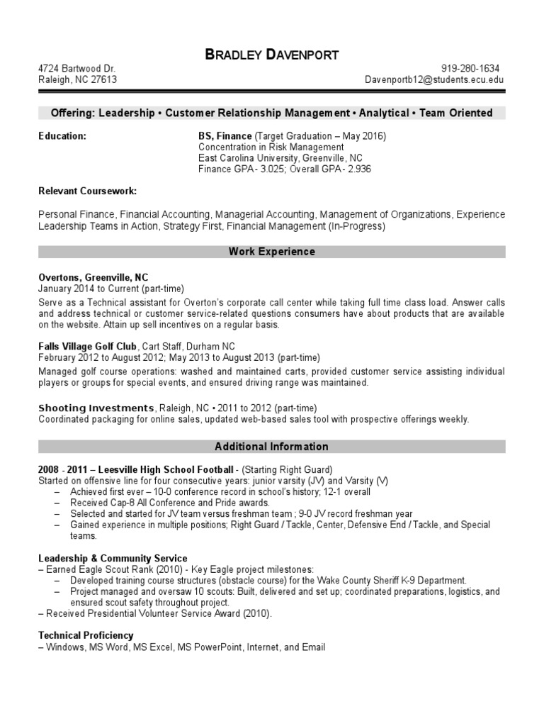 Brad Davenport Resume Updated | PDF