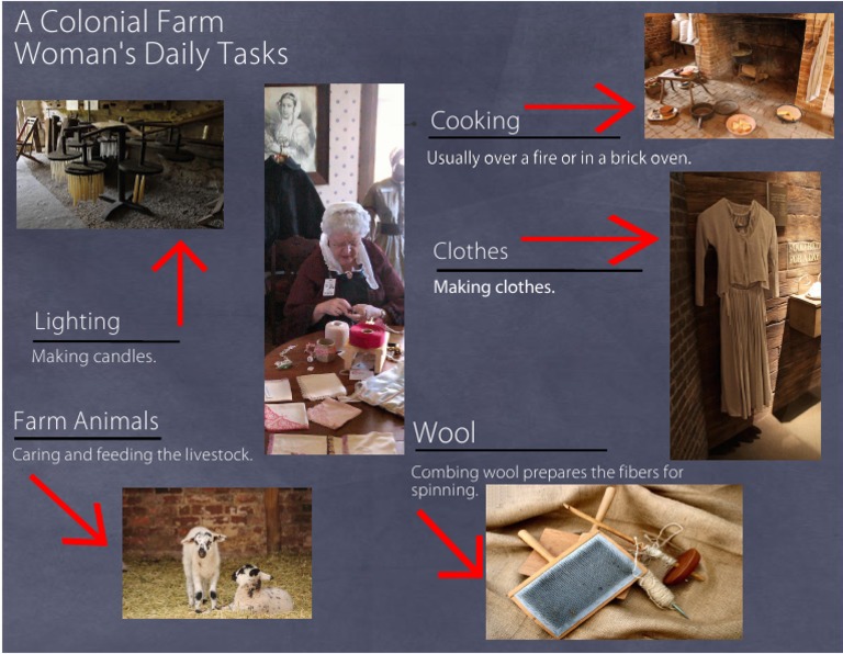 Daily Tasks on a Colonial Farm | PDF | Livestock | Textiles