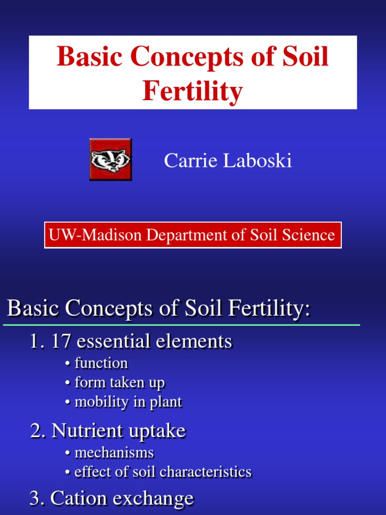 Soil Fertility Concepts | PDF | Plant Nutrition | Soil Fertility
