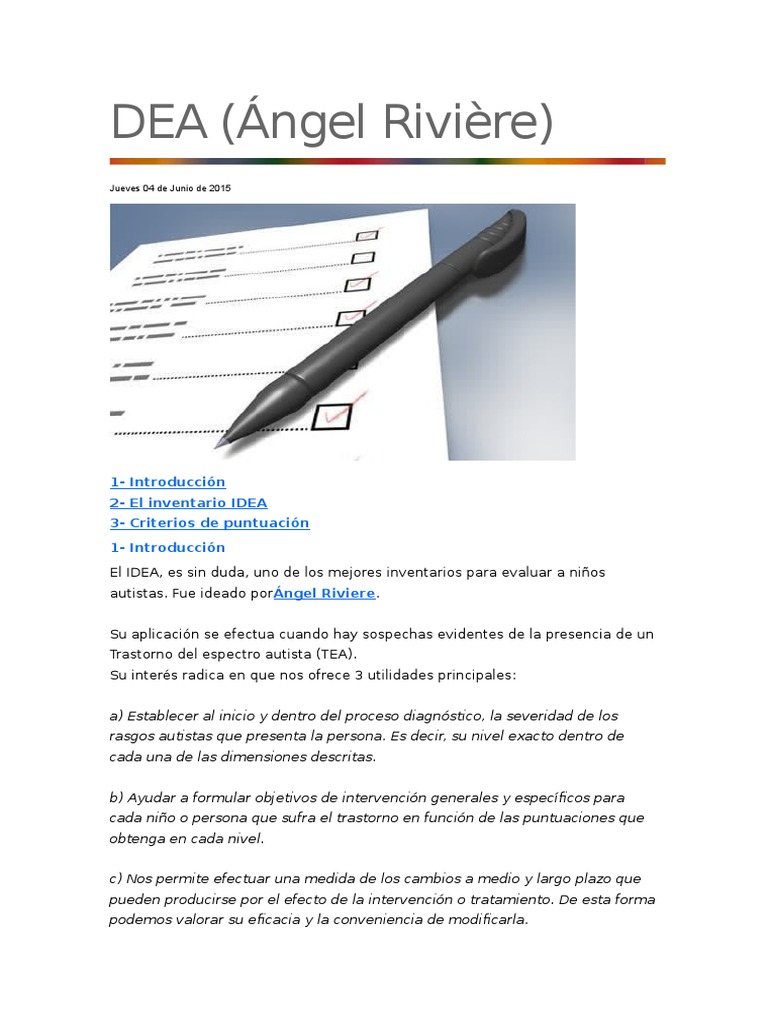 Prueba Idea | PDF | Autismo | Síndrome de Asperger